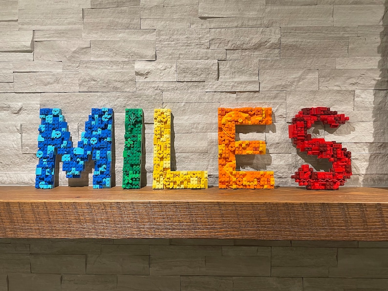 Letter - Made With LEGO® Bricks - 7.5 Inches Tall - Open Font - Etsy