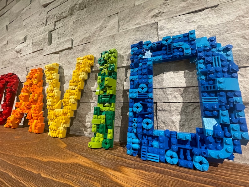 Letter - Made With LEGO® Bricks - 7.5 Inches Tall - Open Font - Etsy