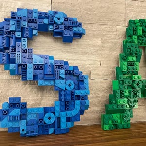 Letter - Made With LEGO® Bricks - 7.5 Inches Tall - Open Font - Etsy