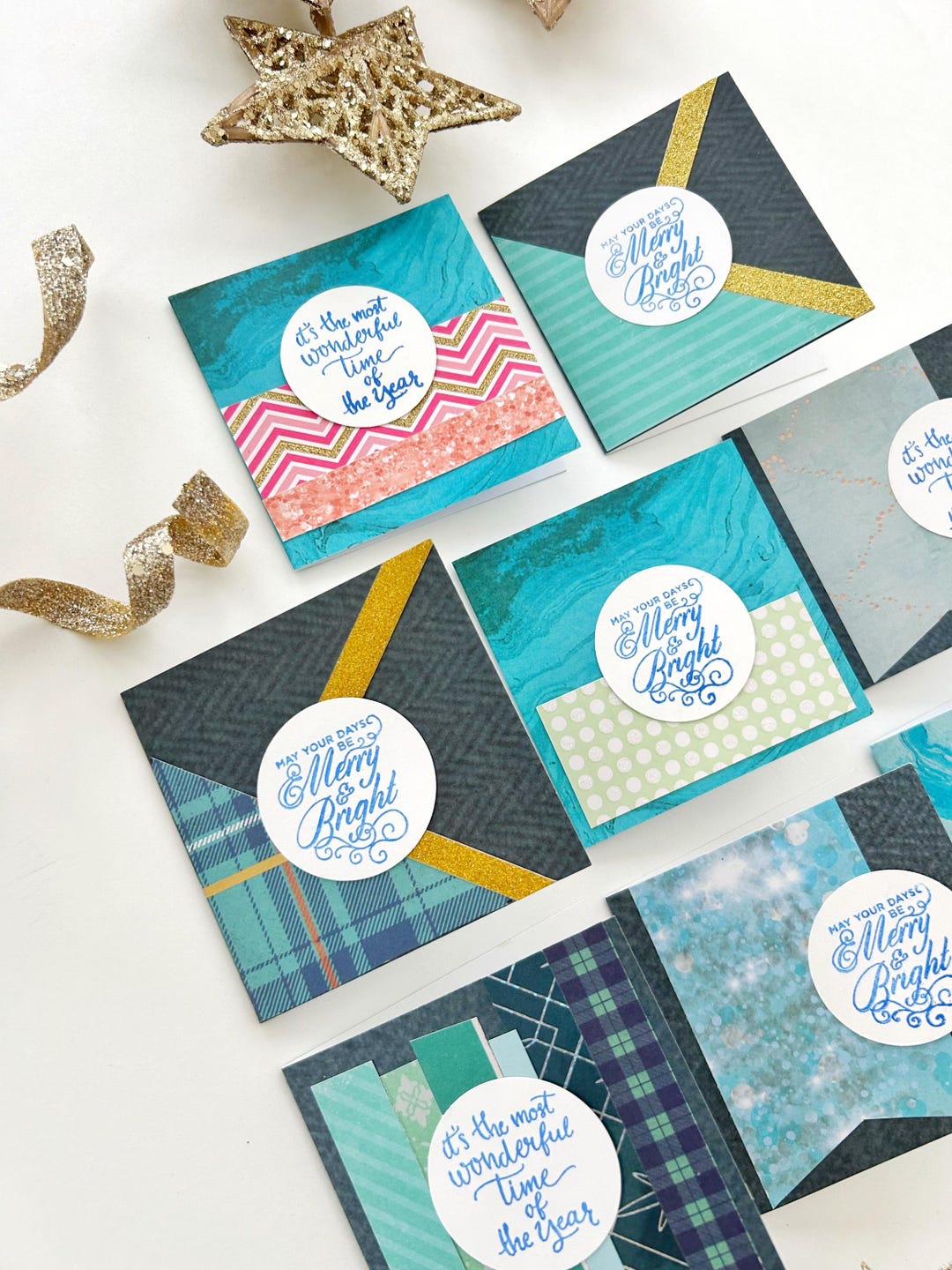 Mini Christmas Cards Pack Holiday Cards Christmas Tags Christmas Cards ...