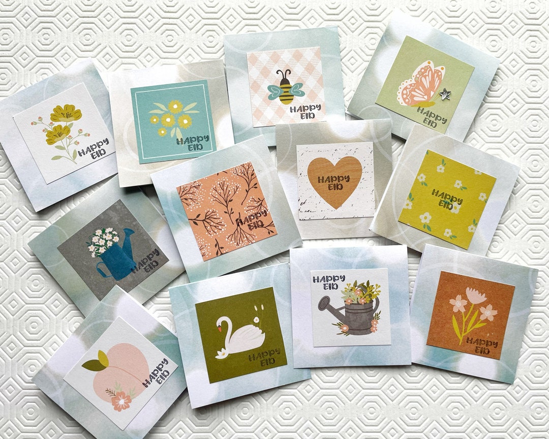 Set of Eid Mubarak Cards Mini Eid Cards Handmade Eid Greeting Cards ...