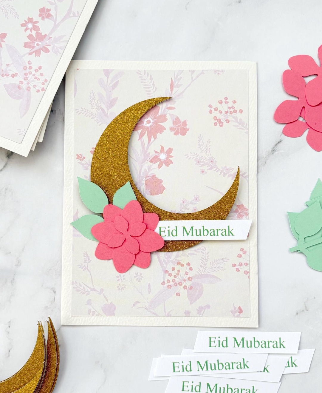 Eid Card Making Kit DIY Kit 5 Handmade Cards Eid Mubarak Cards Ramadan ...