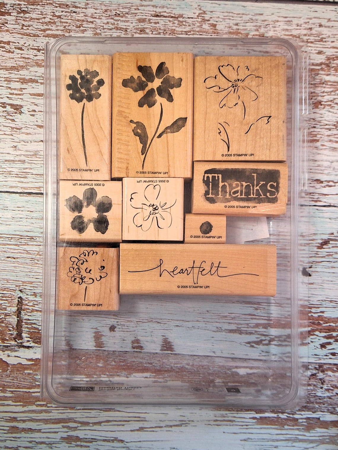 Retired Stampin' Up! Stamp Set: Heartfelt Thanks. Wood Mounted. Gently ...