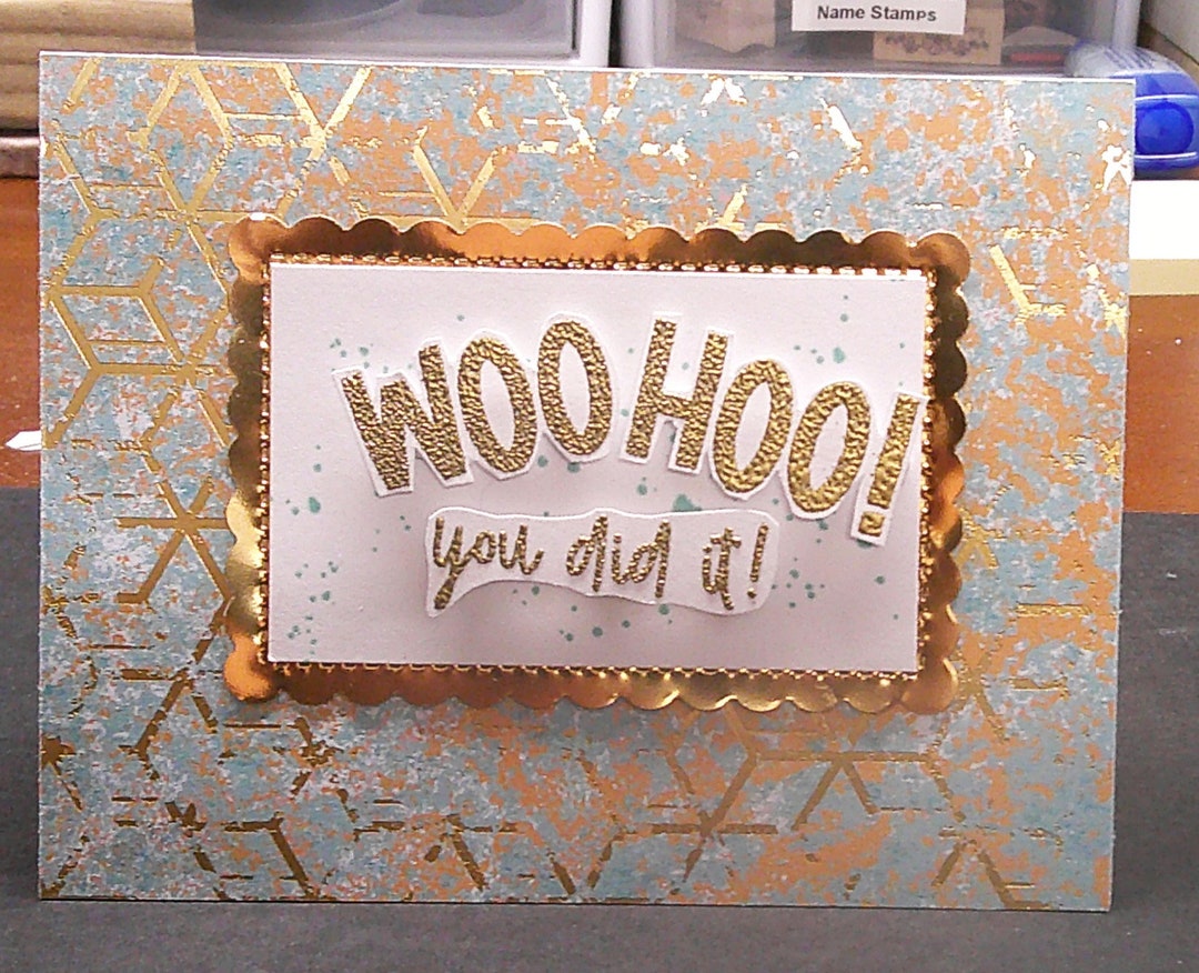 Congratulations Card. Shiny, Gold Metallic Paper. Send More Happy Mail ...