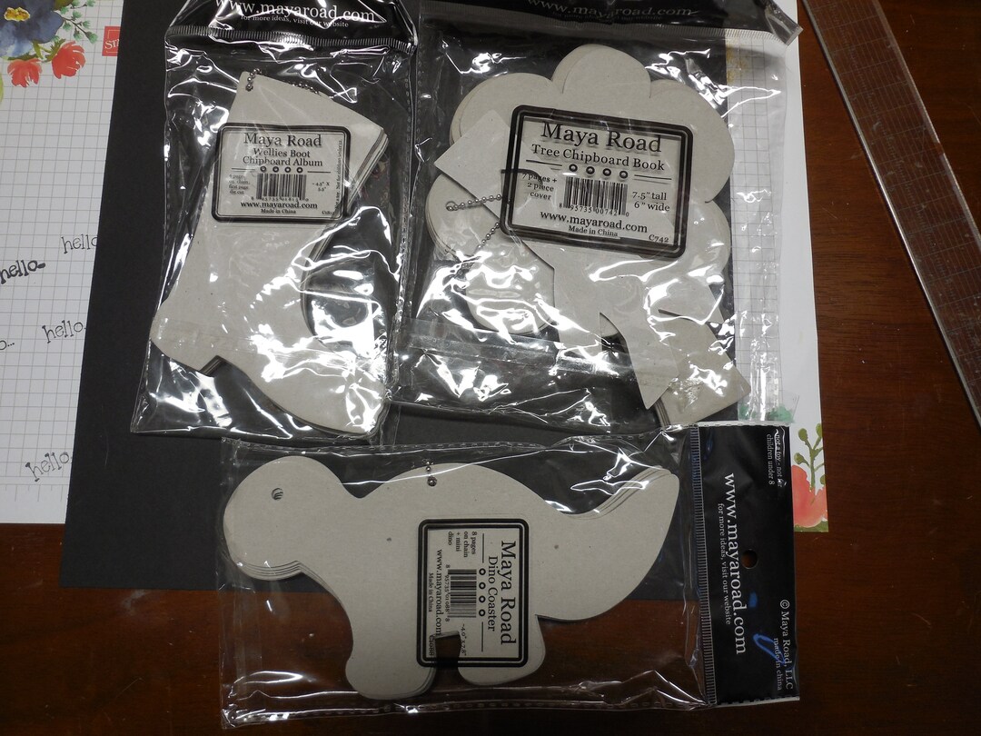 Three Maya Road Chipboard Books: Tree, Dino & Wellies Boot. New. Great ...