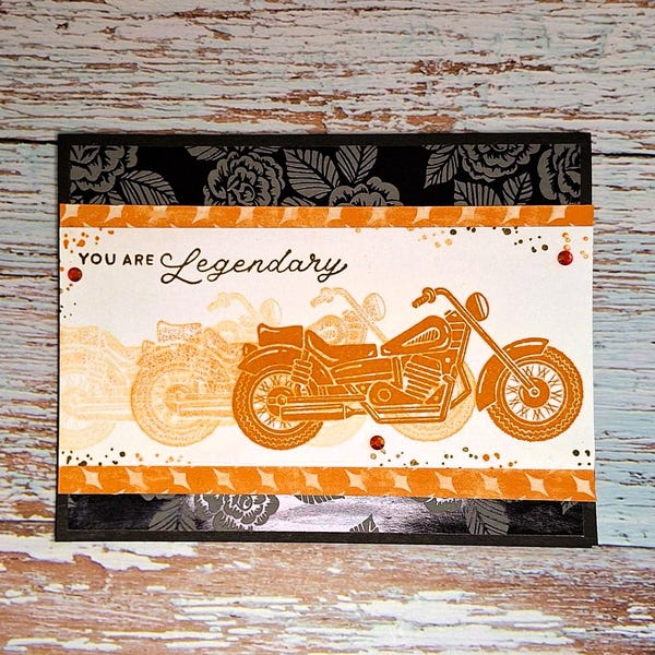Handmade ride On Motorcycle Birthday Card, Featuring Stampin' Ups Stamp ...