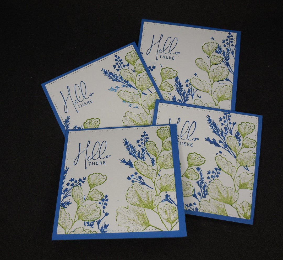 Set of 4 Hand-stamped Mini Note Cards With Envelopes. Great for Gift ...