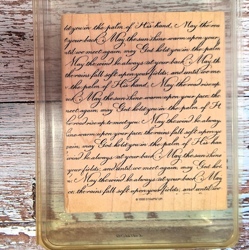 Retired Stampin' Up Background Stamp: Script irish Blessing. Wood ...