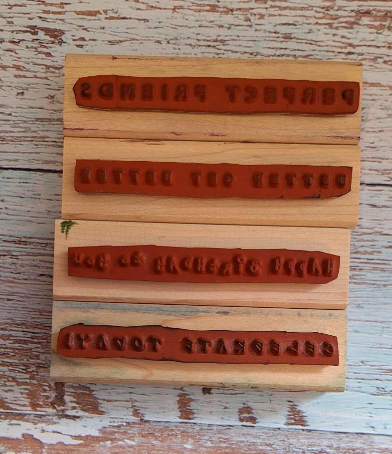 Retired Stampin' Up! Stamp Set: Simple Sayings. Vintage (2001) Set of 4 ...