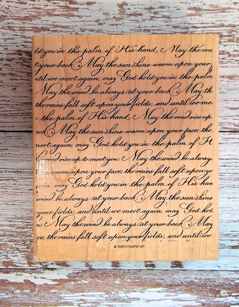 Retired Stampin' Up Background Stamp: Script irish Blessing. Wood ...