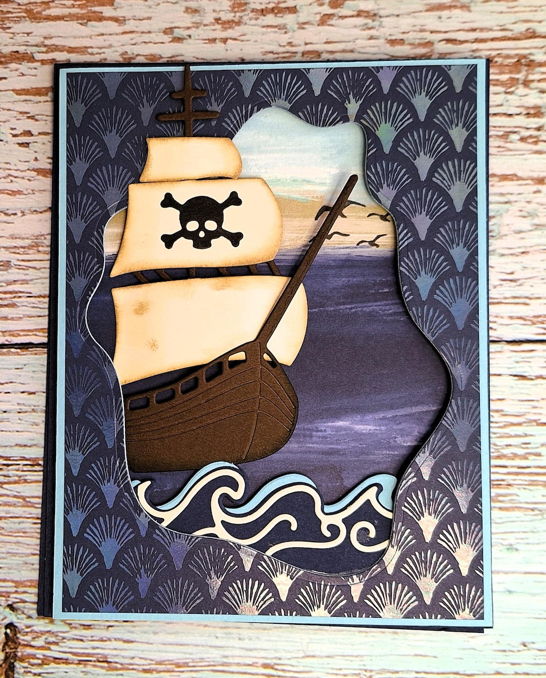 Gorgeous Pirate Ship Card. Use for Any Occasion: Birthday, Retirement ...