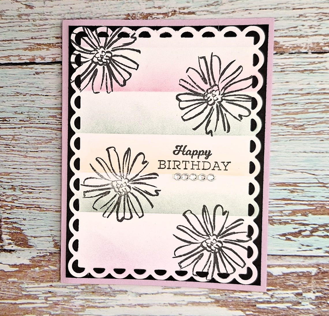 Set of 4 Cheerful Daisy Birthday Cards. Variety Pack each Card is ...