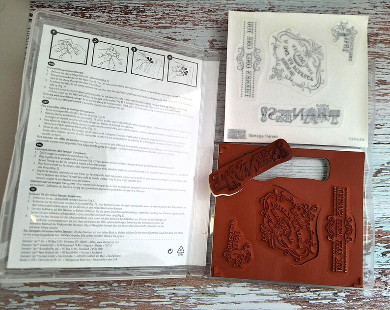 Retired Stampin' Up! "vintage Verses" Stamp Set: 4 Clear Mount Rubber ...