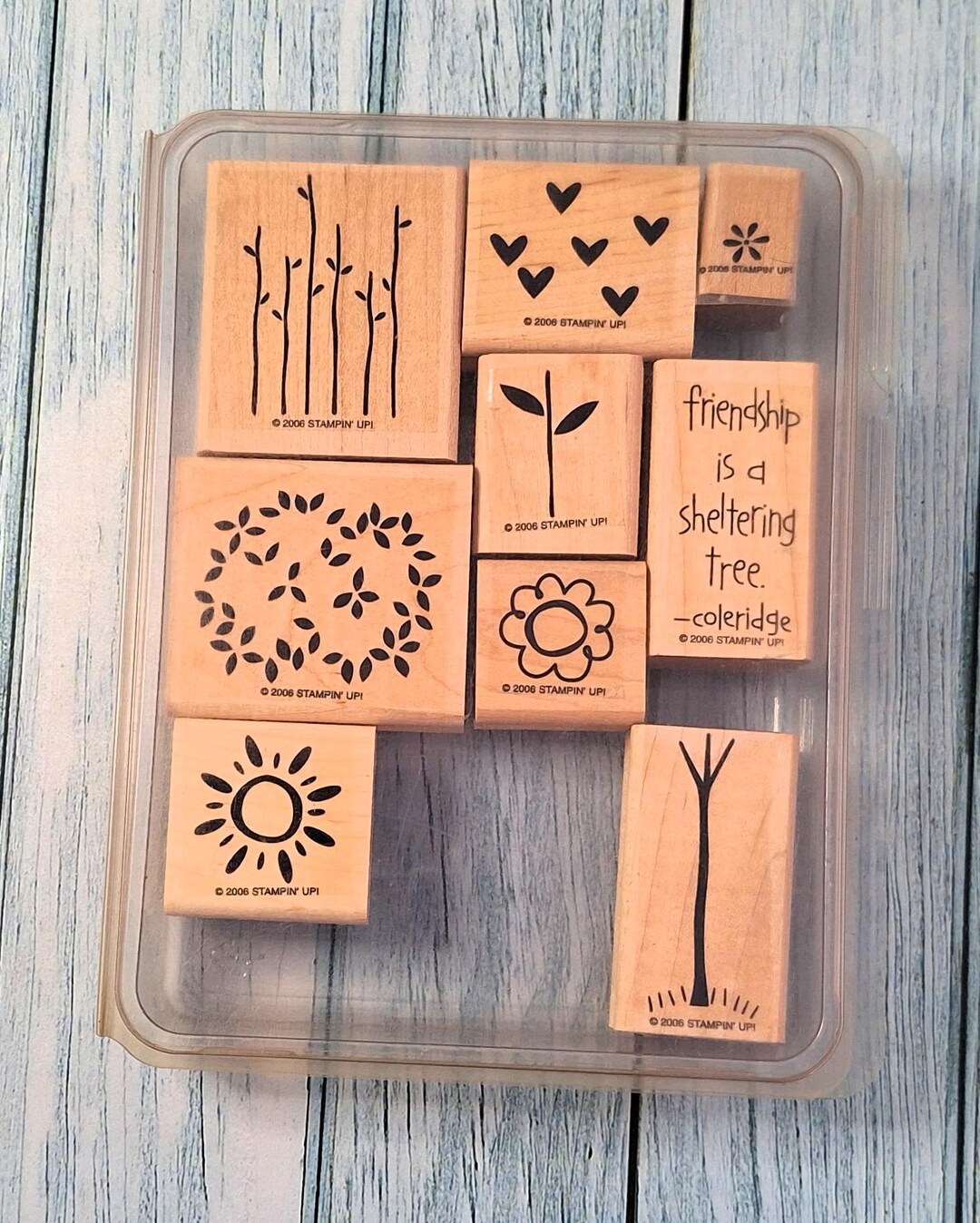 Vintage (2006) Stampin' Up! Stamp Set: "sheltering Tree". 9 Wood ...