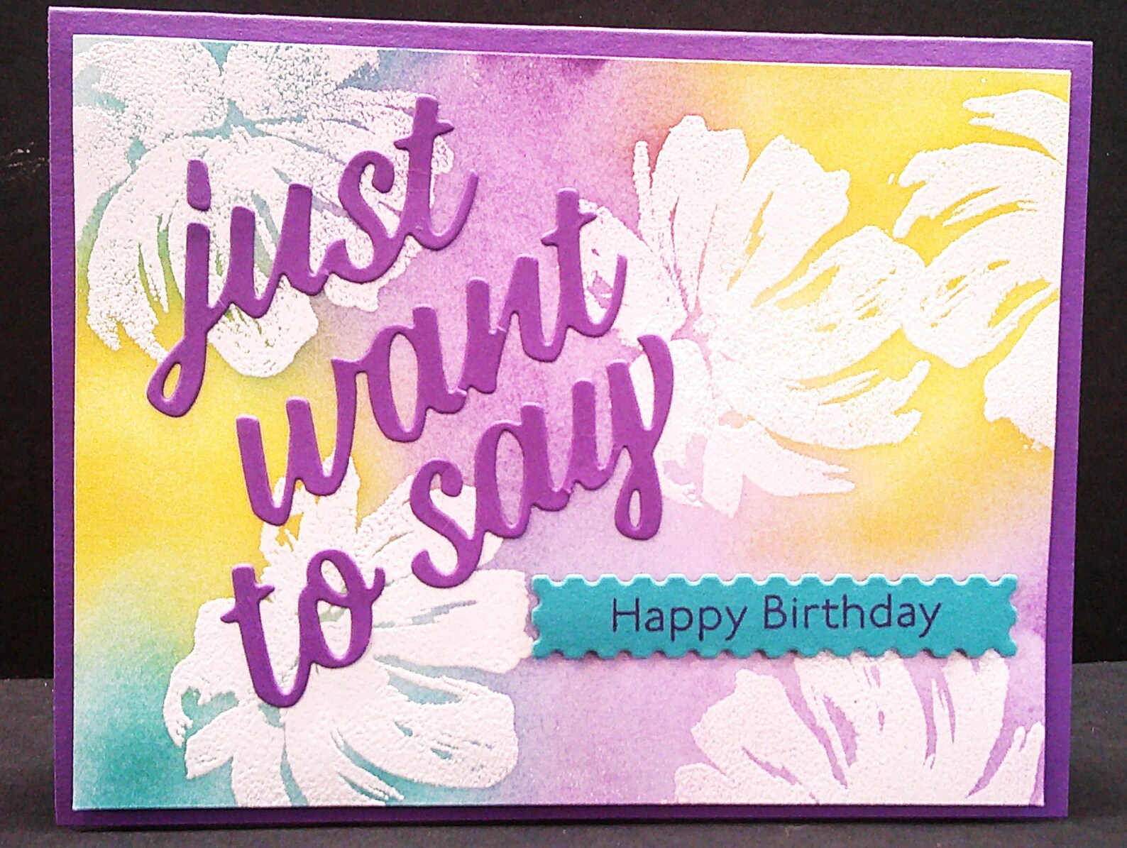 Hand-stamped Birthday Card. Beautiful and Vibrant Birthday Card. Very ...