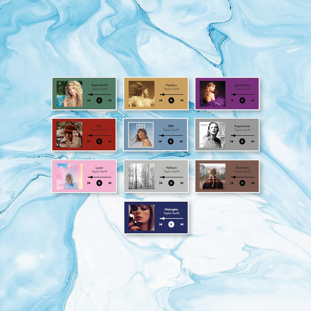 Taylor Swift Play Bar Album Glossy Stickers - Etsy UK