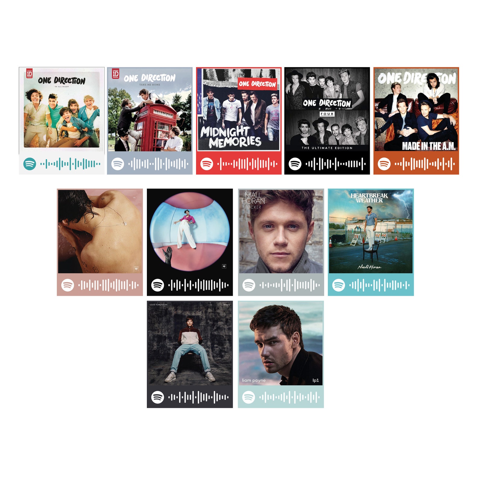 One Direction Album Spotify Code Stickers | Etsy