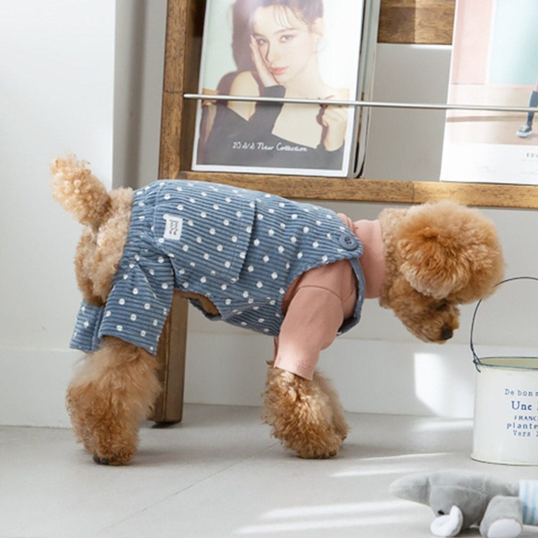 Polka Dot Overall Pants Dog Overalls Clothes for Dog, Puppy Dog, Puppy ...