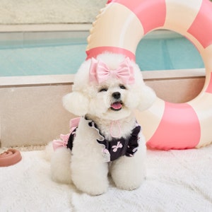 Summer Pink Swimsuit Dress Dog Clothes Dog Clothing Dog, Puppy Dress ...
