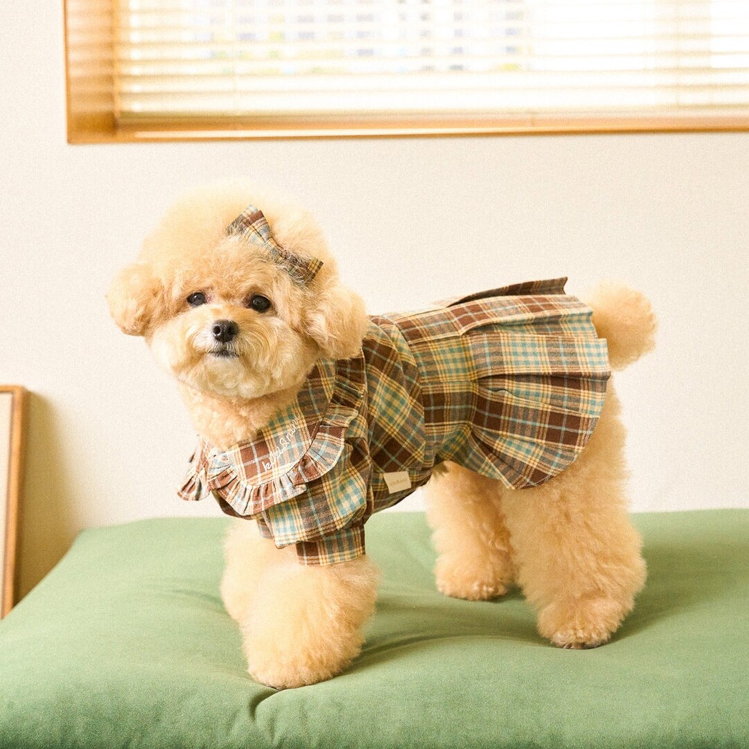 Brownie Plaid Dress Dog Clothes Dog Clothing Dog Dress Dog Tops Pet ...