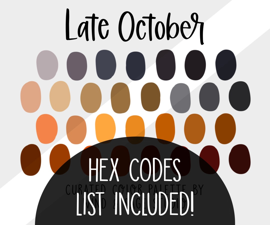 October Fall Color Palette, Goodnotes Color Palette, Color Swatches ...
