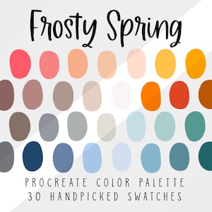 Frosty Spring, Spring Procreate Color Palette, Spring Themed Color ...