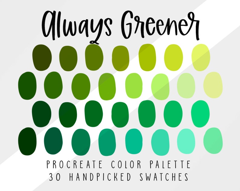 Green Procreate Color Palette Color Swatches Procreate Etsy