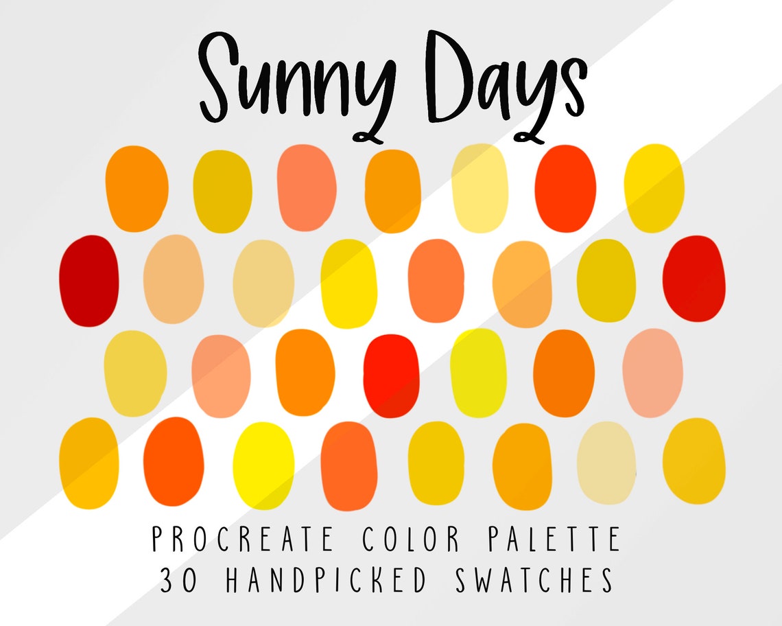 Yellow Orange Procreate Color Palette Color Swatches - Etsy