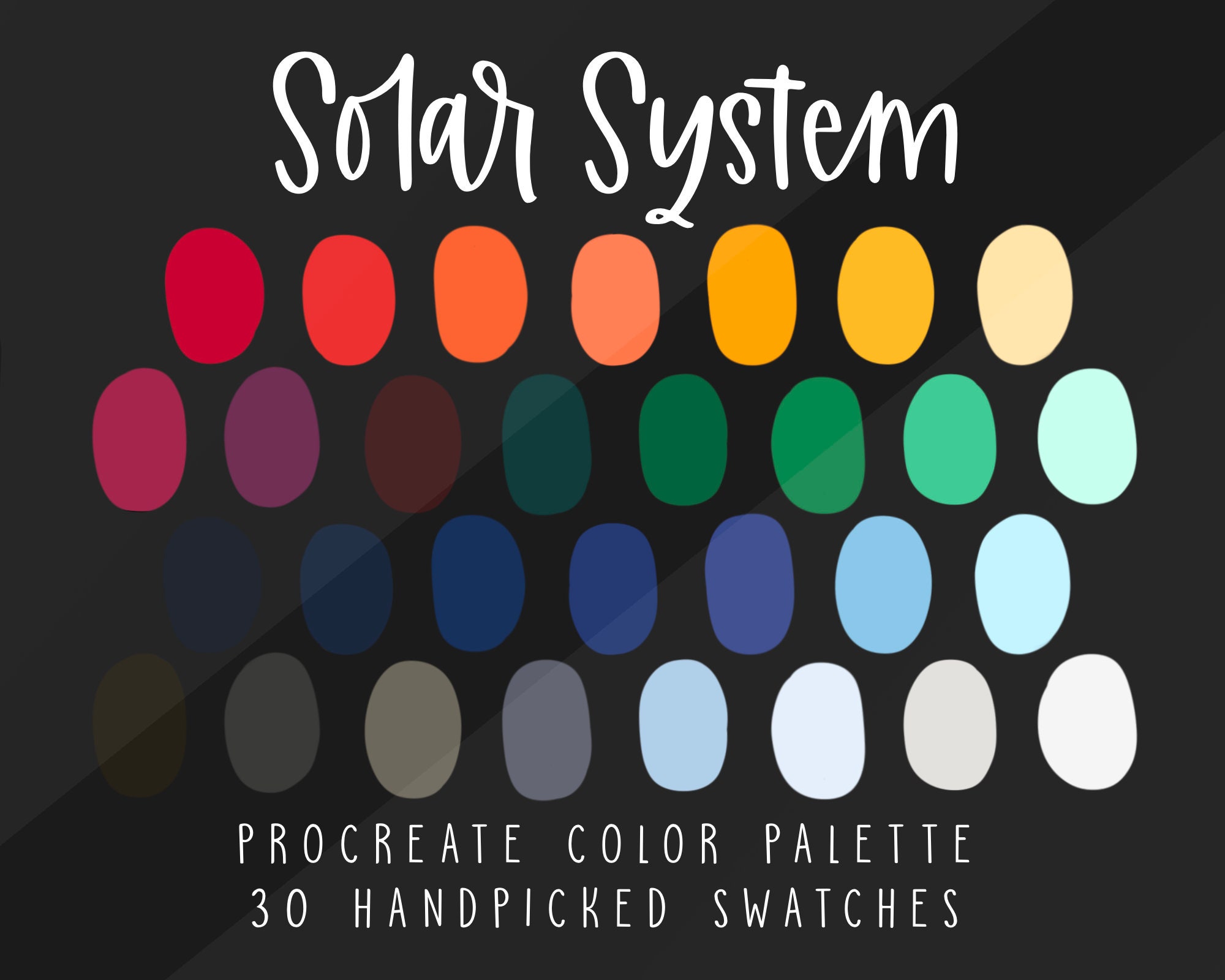 Solar Sustem Procreate Color Palette Color Swatches Ipad | Etsy