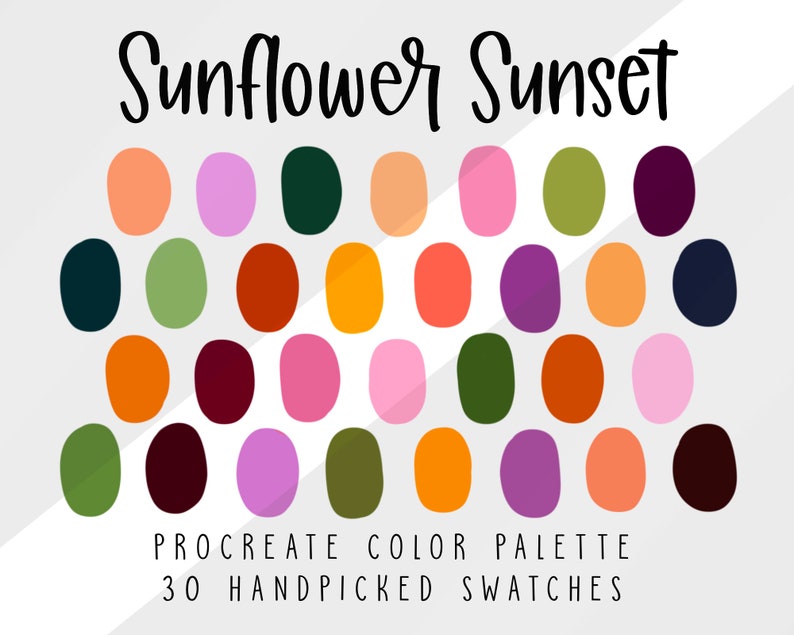 Sunflower Sunset Procreate Color Palette Color Swatches Ipad Etsy