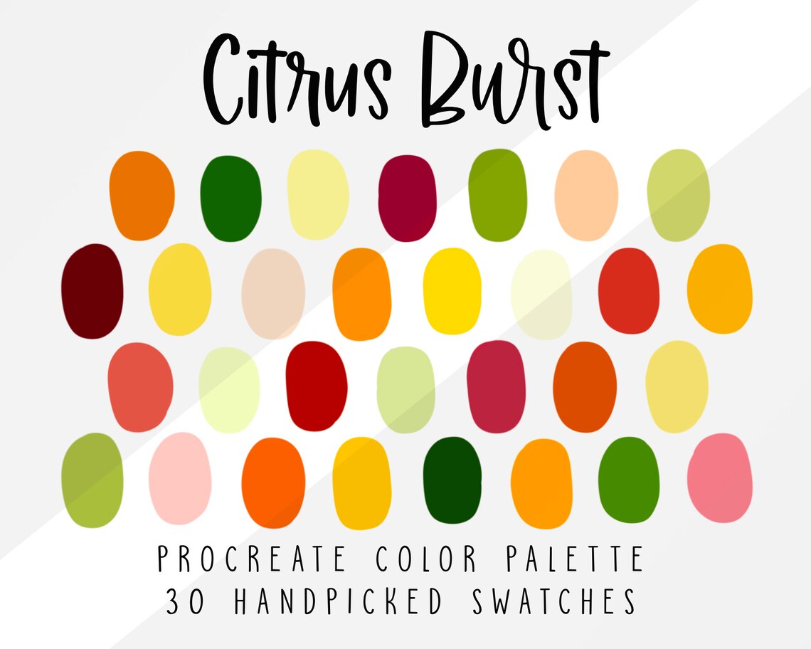 Citrus Procreate Color Palette Color Swatches Procreate - Etsy
