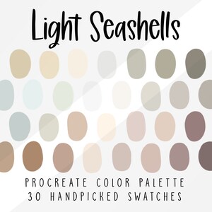 Light Seashells, Procreate Color Palette, Color Swatches, Procreate ...