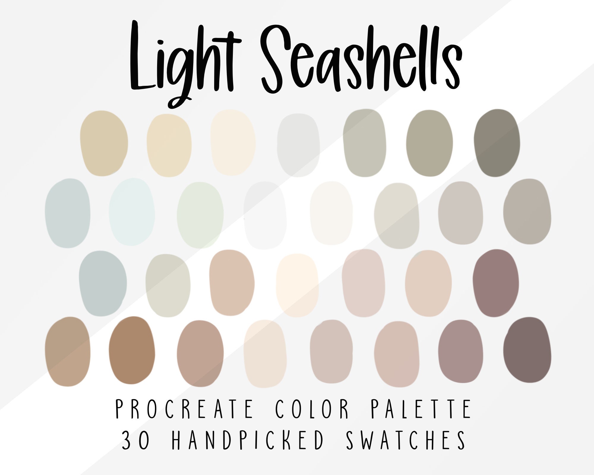 Light Seashells Procreate Color Palette Color Swatches - Etsy