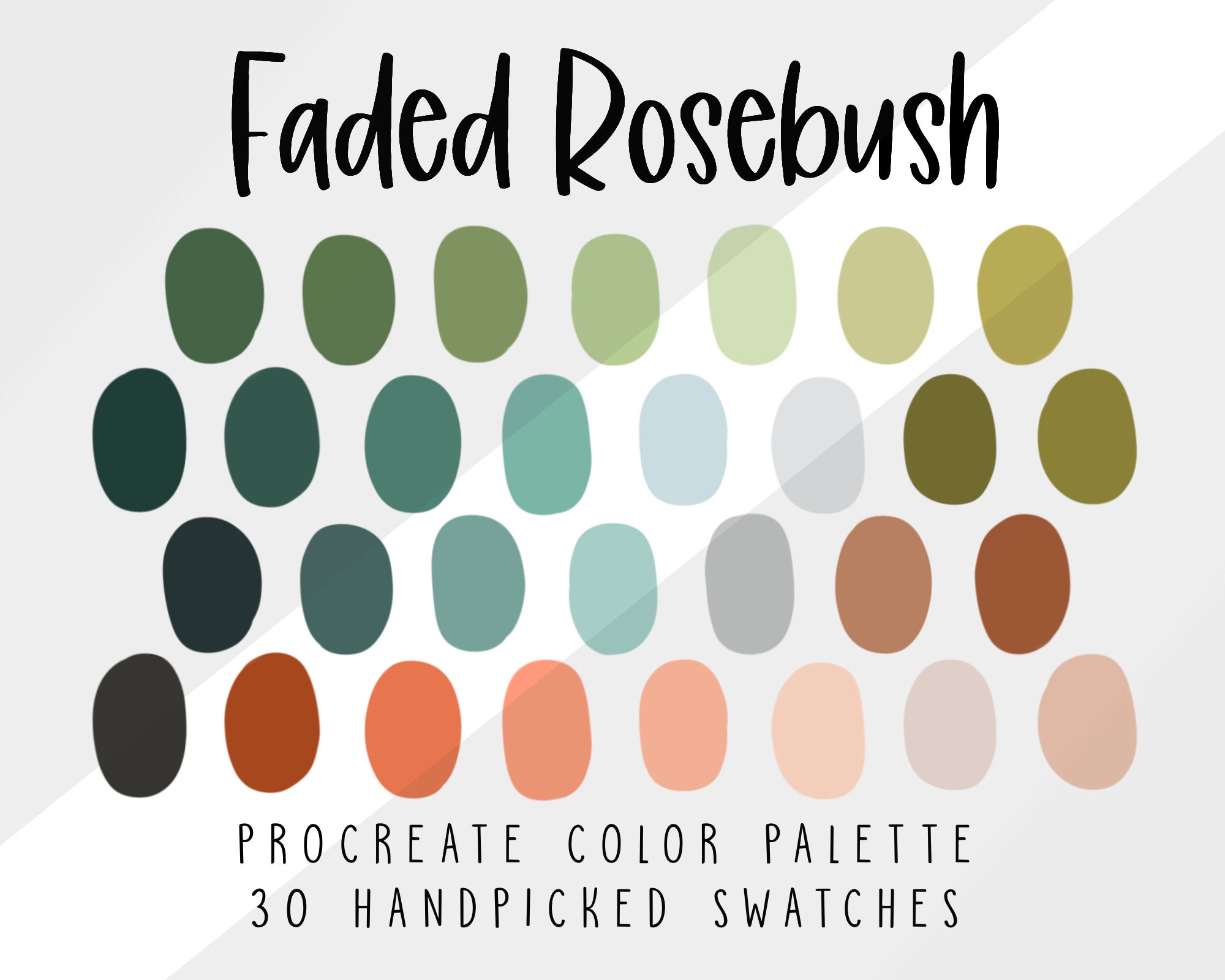 Rose Floral Procreate Color Palette Color Swatches iPad | Etsy