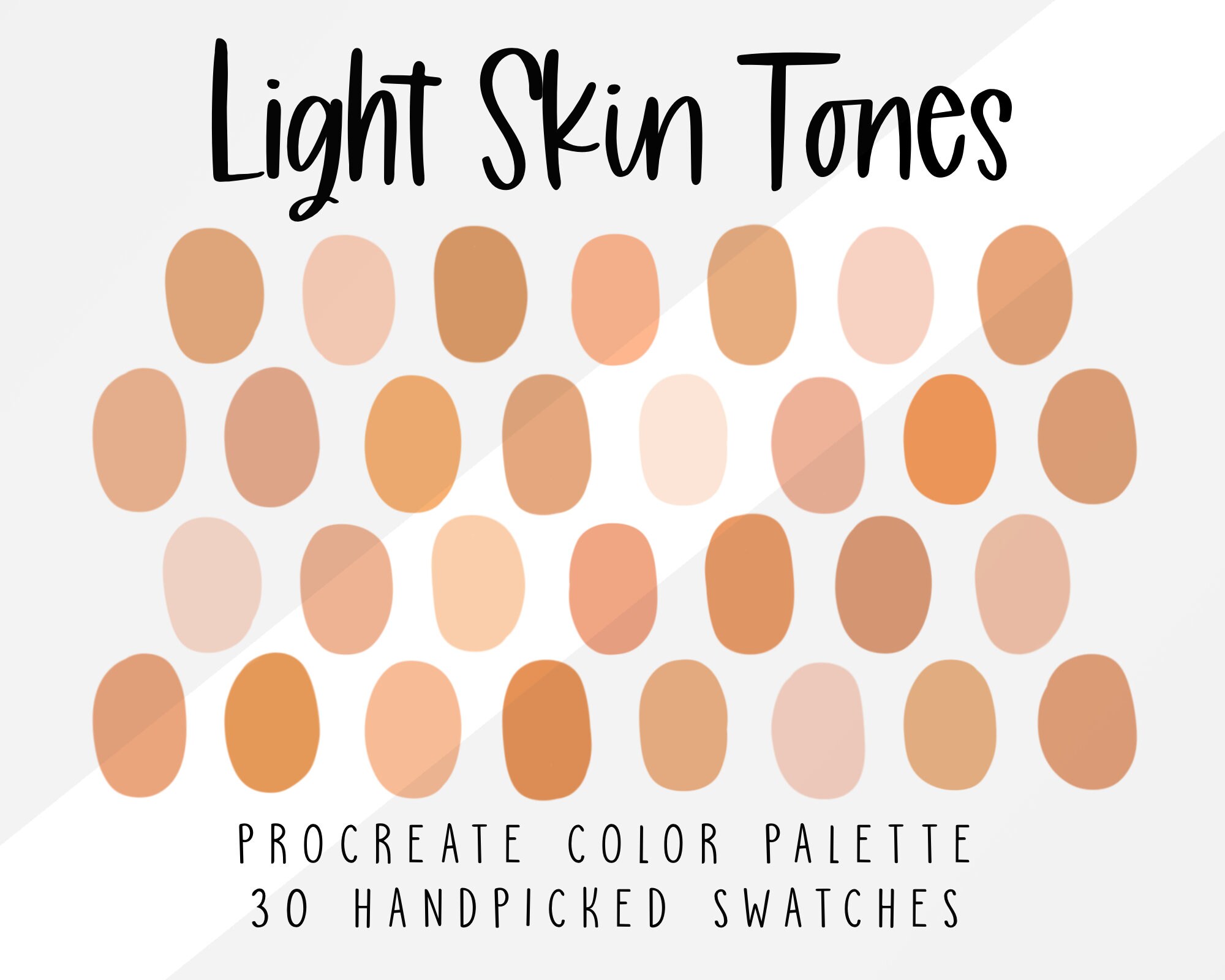 Light Skin Tones Color Palette for Procreate Portrait Color | Etsy