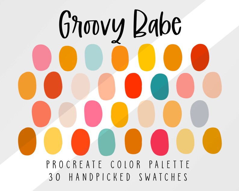 Groovy Vintage Procreate Color Palette Color Swatches Retro - Etsy