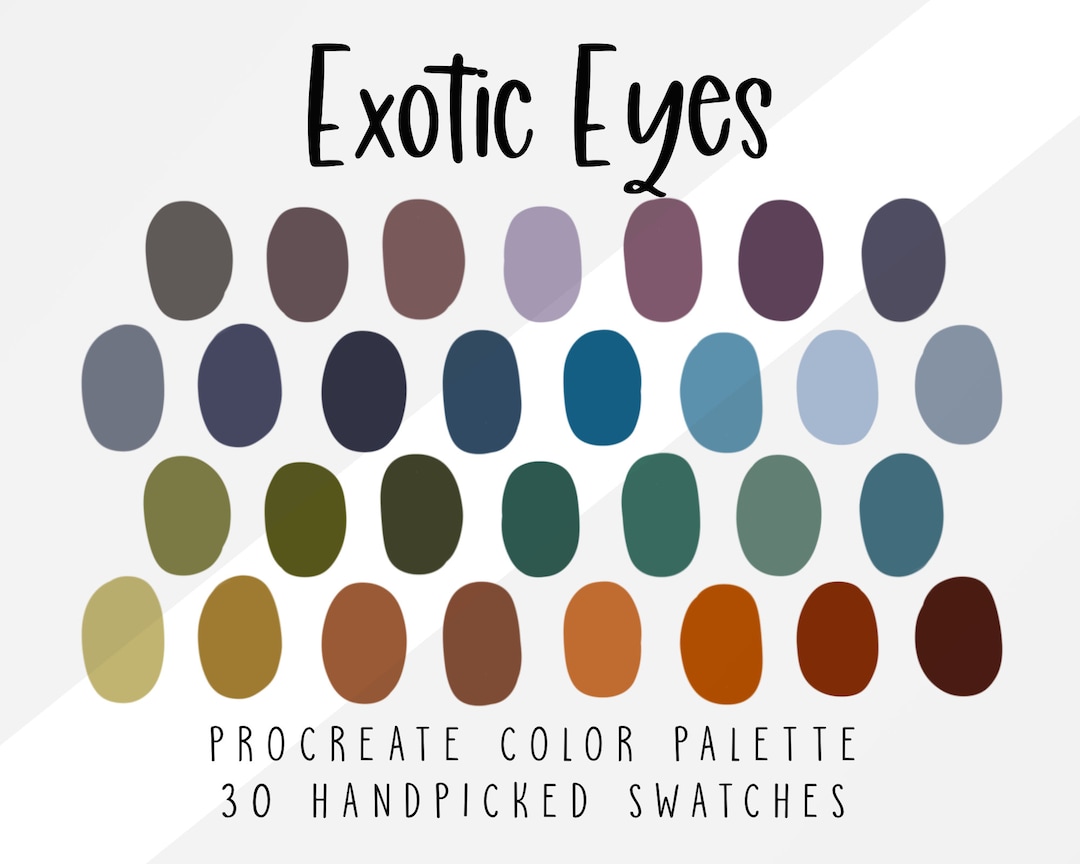 Exotic Eye Color Palette for Procreate, Portrait Color Palette, Color ...