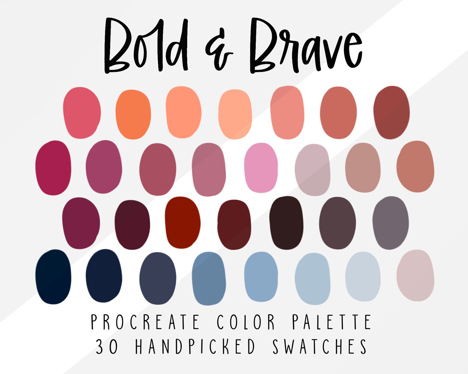Bold & Brave Procreate Color Palette Color Swatches - Etsy