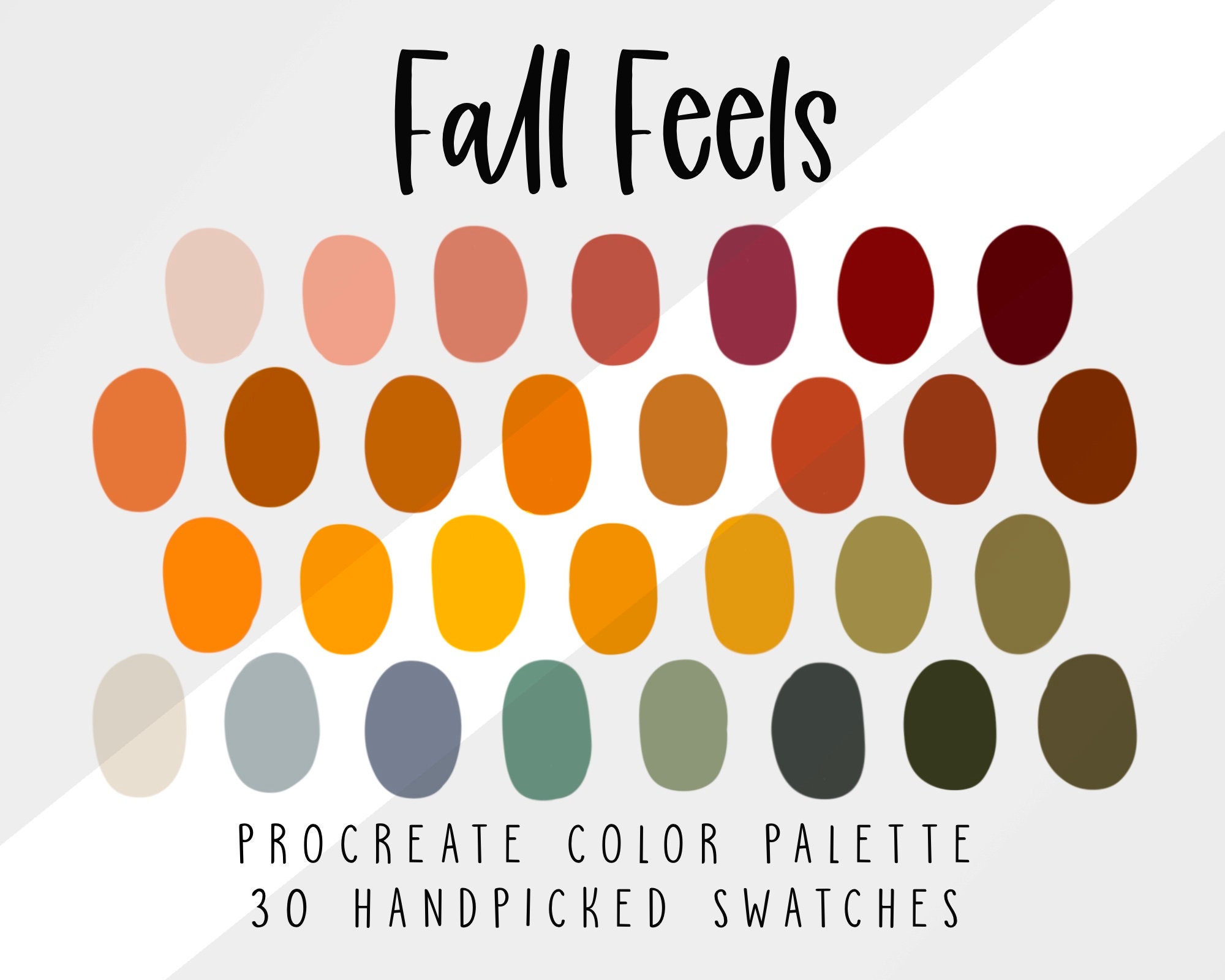 Fall Feels Autumn Procreate Color Palette Color Swatches - Etsy