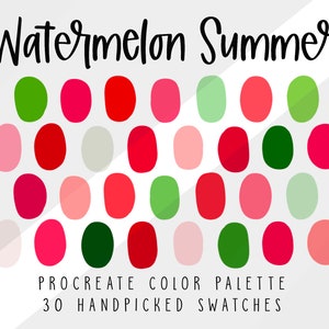 Watermelon Summer Procreate Color Palette, Color Swatches, Procreate ...