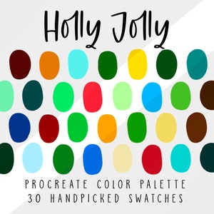Holly Jolly, Winter Procreate Color Palette, Christmas Themed Color ...