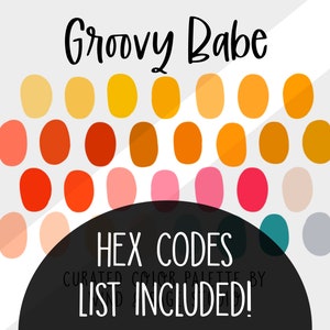 Groovy Vintage Procreate Color Palette, Color Swatches, Retro Color ...