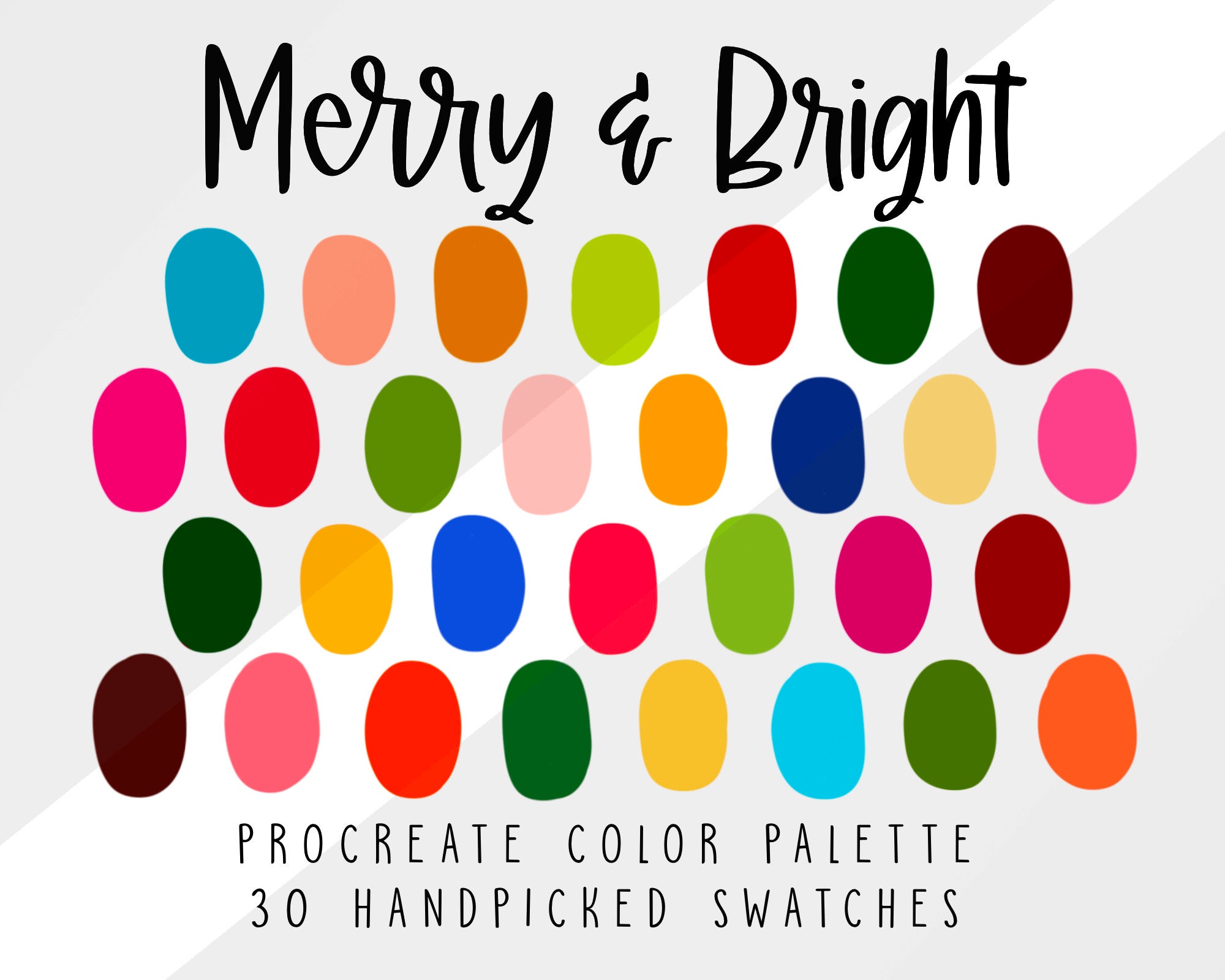 Merry & Bright Winter Procreate Color Palette Christmas - Etsy