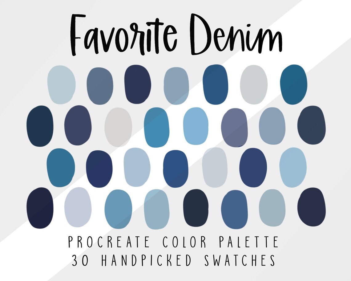 Denim Blue Jean Procreate Color Palette Color Swatches - Etsy