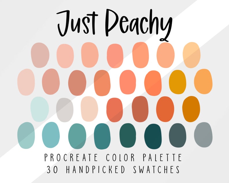 Just Peachy Procreate Color Palette Color Swatches | Etsy