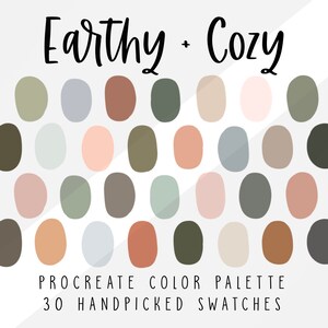 Earthy Cozy, Fall Procreate Color Palette, Hygge Themed Color Swatches ...