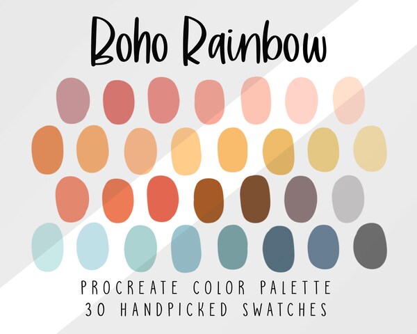 Boho Rainbow Procreate Color Palette / Color Swatches / Instant ...