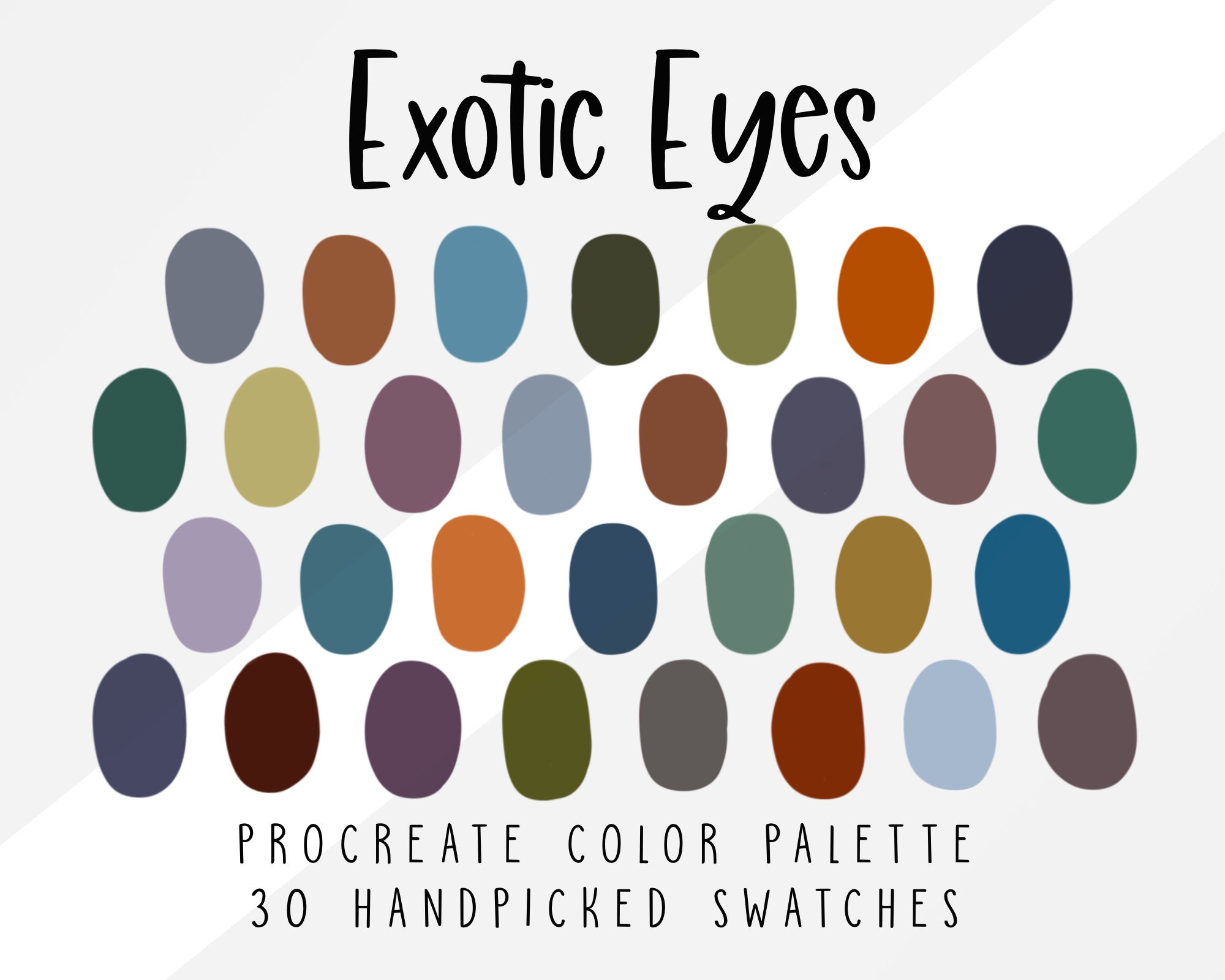 Exotic Eye Color Palette for Procreate Portrait Color - Etsy