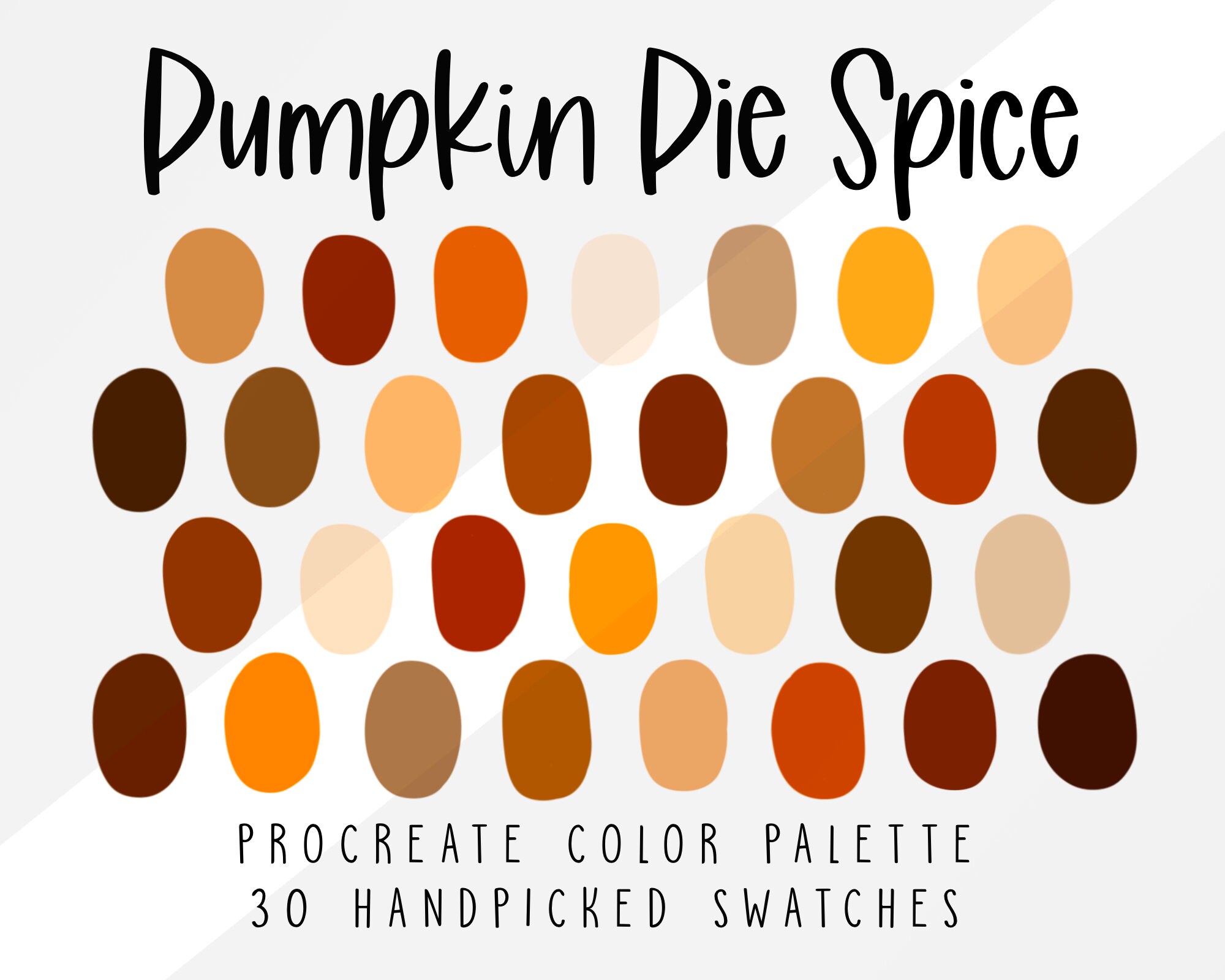Pumpkin Pie Spice Fall Procreate Color Palette Color - Etsy