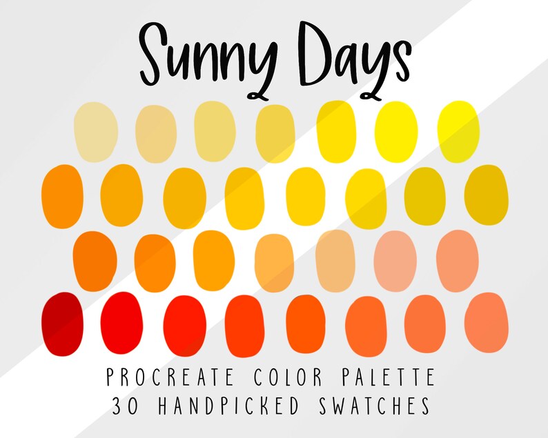 Yellow Orange Procreate Color Palette Color Swatches - Etsy